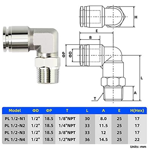 Tailonz Pneumatic 304 Stainless Steel Male Elbow 12