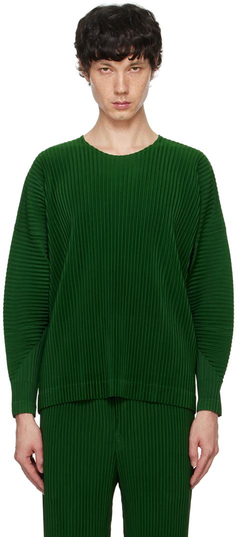 Homme PlissÉ Issey Miyake Green Monthly Colors August Long Sleeve T