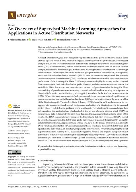 Pdf An Overview Of Supervised Machine Learning Approaches For Applications In Active