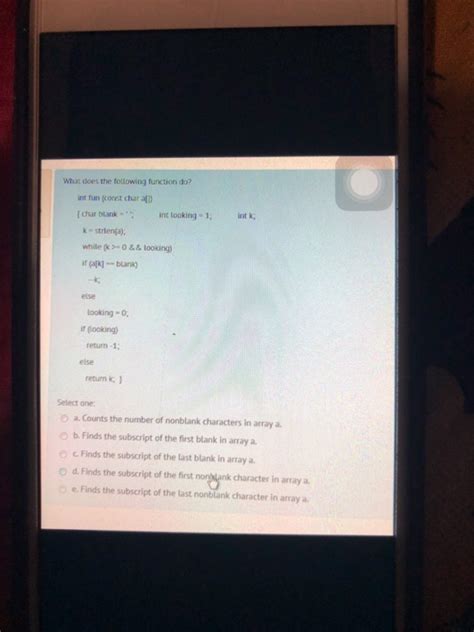 solved what does the following function do int fun const