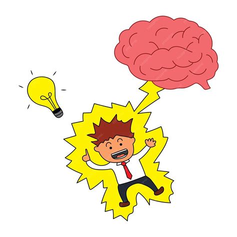 Premium Vector Vector Illustration Of Business Man Brainstorming Idea