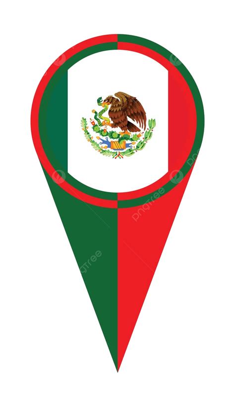 Mexico Map Pointer Location Flag Red Marker Flag Vector Red Marker