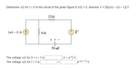 Solved Determine V T For T In The Circuit Of The Given Chegg Com