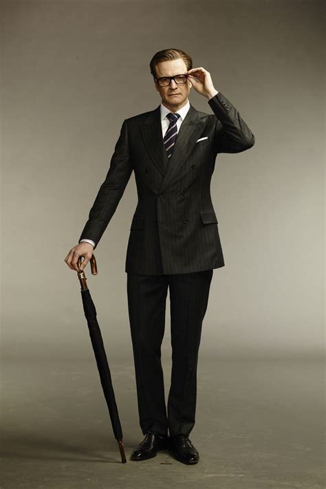 Kingsman The Secret Service Colin Firth Kingsman Suits Black Leather