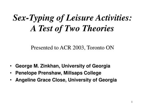 PPT Sex Typing Of Leisure Activities A Test Of Two Theories Presented To ACR Toronto ON