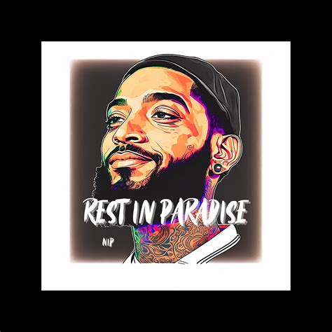 Nipsey Hussle Cartoon Illustration Rip Rest In Paradise T Shirt