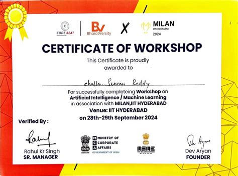 Fullstack Artificialintelligence Machinelearning Iithyderabad… Sravan Reddy