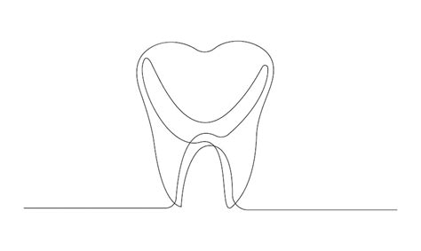 Premium Vector Vector Teeth Continuous Line Art Outline Drawing Logo