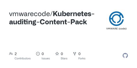 github vmwarecode kubernetes auditing content pack