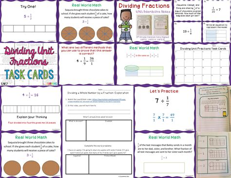 Dividing Whole Numbers And Unit Fractions Lesson Notes And Google Slides Unit Fractions