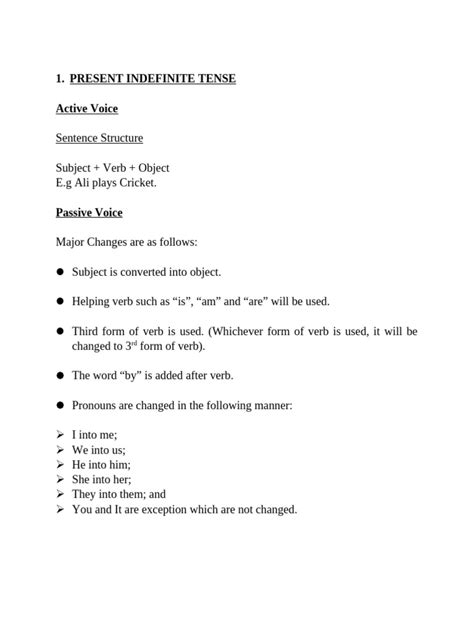 1 Present Indefinite Tense Pdf