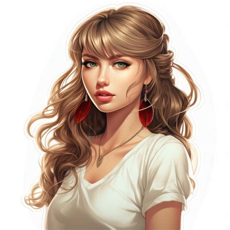 Premium Photo Sticker Swift A Delightful Chibi Portrait Of Taylor