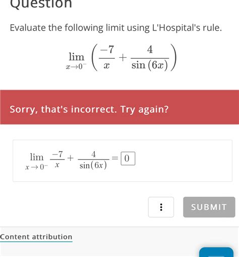 Solved Evaluate The Following Limit Using Lhospitals