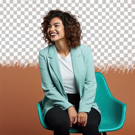 Premium Photo A Ecstatic Young Adult Woman With Wavy Hair From The