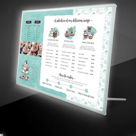 Jual Slim Light Box Kotak Lampu Pemesanan Konter Kecerahan Sudut Dapat Disesuaikan Lampu Menu