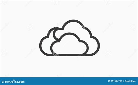 Professional Vector Cloud Outline Illustration For Video Design Projects Stock Vector