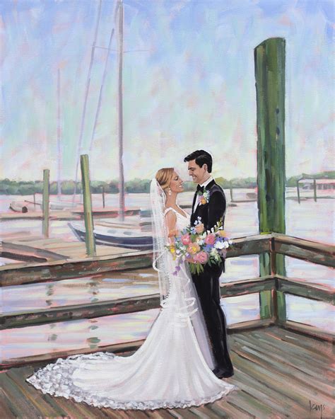 Whitney And Randalls In Studio Wedding Painting From Photos