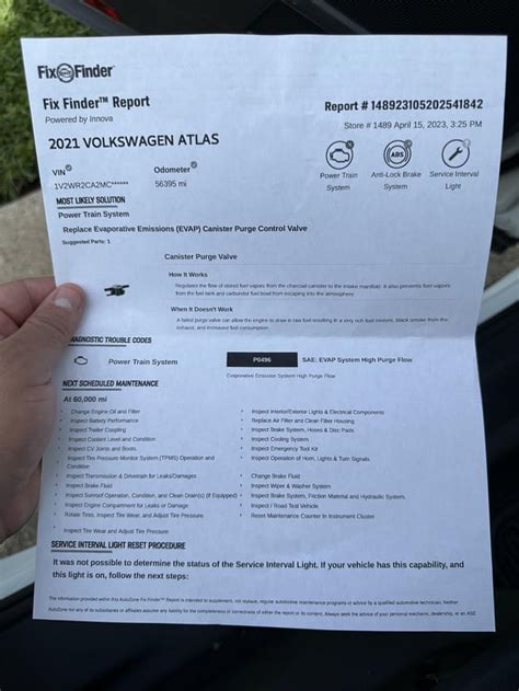 Vw Atlas 2021 Code P0496 Canister Purge Valve Rvwatlas
