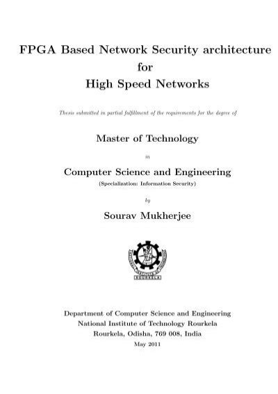 Fpga Based Network Security Architecture For High Speed Networks