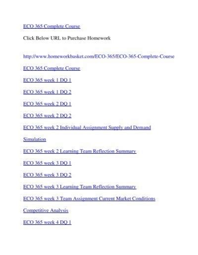 Eco 365 Complete Courseuop Eco 365uop Eco 365 Entire Classuop Eco