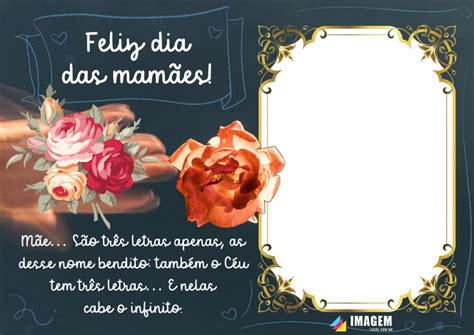 Moldura De Feliz Dia Das Mães Para Montagem De Fotos Imagem Legal
