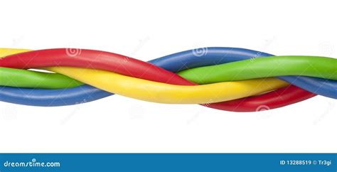 Brightly Coloured Ethernet Network Cables Twisted Stock Image Image