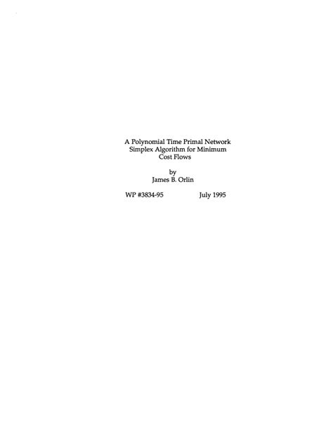 pdf a polynomial time primal network simplex algorithm for minimum