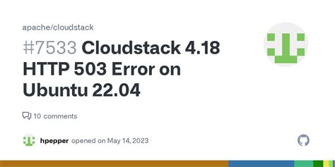 Cloudstack 418 503 Error On Ubuntu 2204 · Issue 7533 · Apache