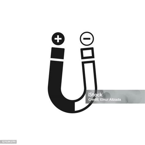 양수 및 음수 기호가 있는 자석 아이콘입니다 말굽 자석 자기 자기 매력 플랫 디자인 벡터 일러스트레이션 로고에 대한 스톡 벡터 아트 및 기타 이미지 Istock