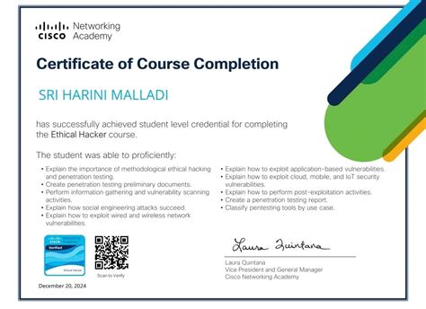Ethicalhacking Cybersecurity Professionalgrowth Sri Harini Malladi