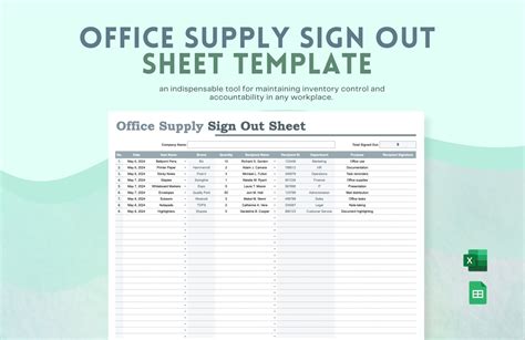 Free Sign In Sign Out Templates In Excel To Download