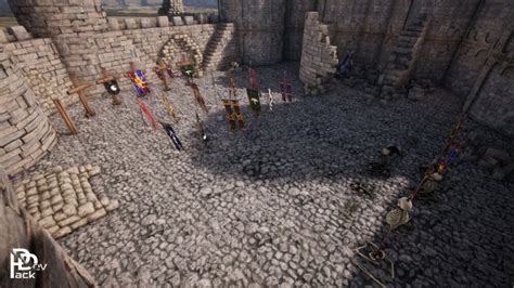 Medieval Banners 65 Assets 3d модель Скачать Игровые локации на