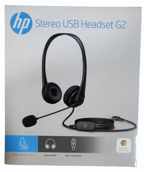 Hp Stereo Wired On Ear Headphones With Mic Usb G With Vegan Leather Earcups Flexible At Rs
