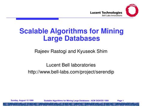Ppt Scalable Algorithms For Mining Large Databases Powerpoint