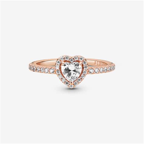 Sparkling Elevated Heart Ring Rose Gold Pandora Us