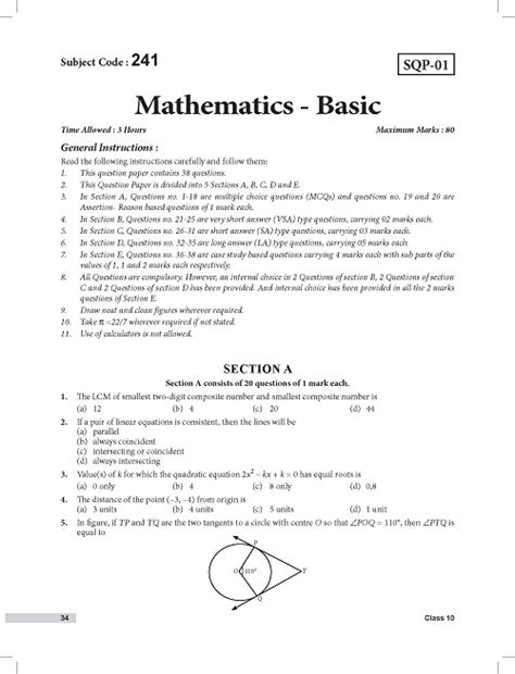 Mtg Cbse Sample Papers Class 10 Mathematics Basic Book For 2024