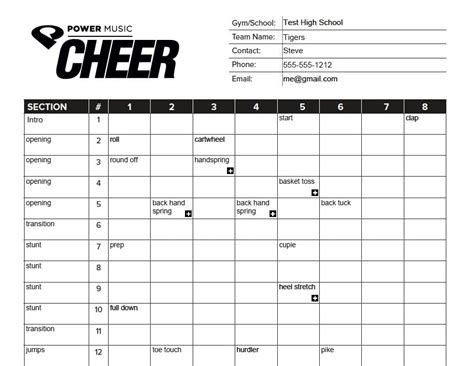 How To Fill Out 8 Count Sheets For Cheerleading