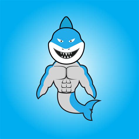 Muscular Shark Posing Showing Muscles Body 7823081 Vector Art At Vecteezy