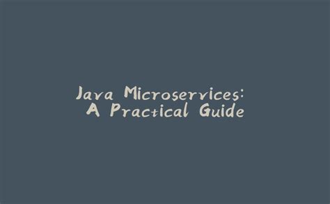 Java Microservices A Practical Guide 拾光赋