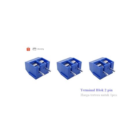 Jual Terminal Block 2 Pin Skrup Screw Pcb Blok 2p Pitch 5mm Cable
