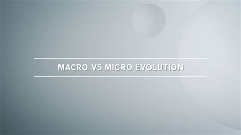 Macro Vs Micro Evolution Youtube