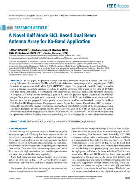 A Novel Half Mode Sicl Based Dual Beam Antenna Array For Ka Band