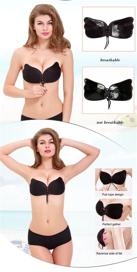 Women Strapless Push Up Bra Self Adhesive Silicone Gel Backless Bandage