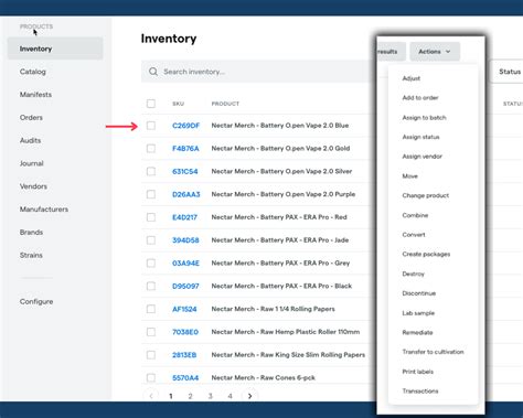 Transactions Inventory Management Action Dutchie Pos Dutchie Help