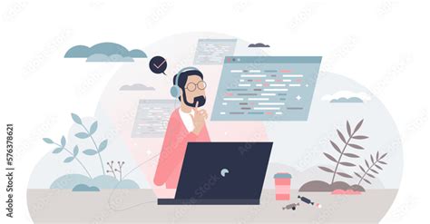 coder geek script typing expert for software development tiny person