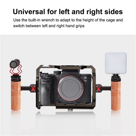 Puluz 38 Inch Screw Universal Camera Wooden Side Handle With Cold Shoe
