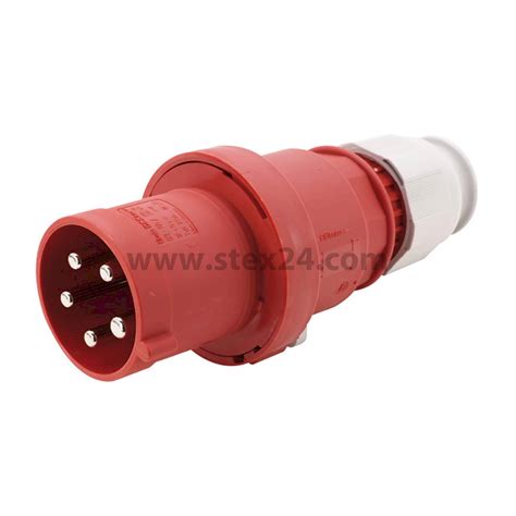 2155 Stex24 63 Ampere Cee Plug Connector 5 Pole 3pnpe Pin Coding