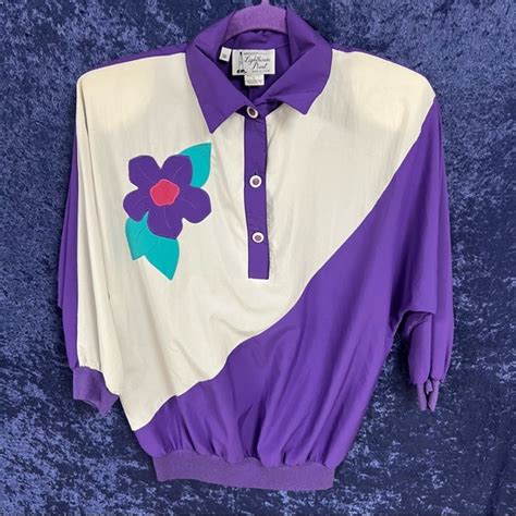 Lighthouse Point Tops Lighthouse Point Vintage Purple And White Daisy 8s Aesthetic