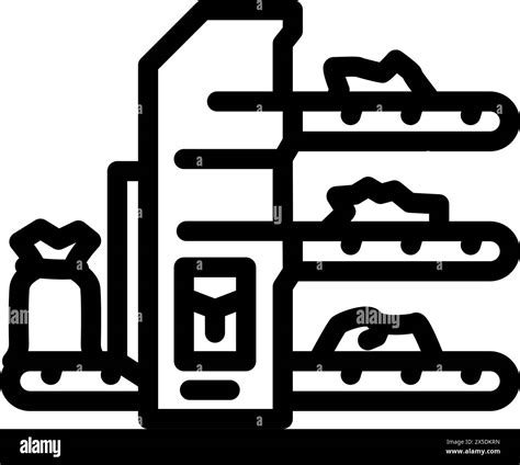 Material Recovery Facility Mrf Line Icon Vector Illustration Stock