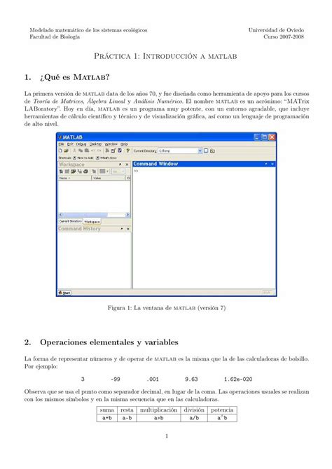 Pdf Práctica 1 Introducción A Matlab 1 ¿qué Es Matlab 2 Dokumen Tips